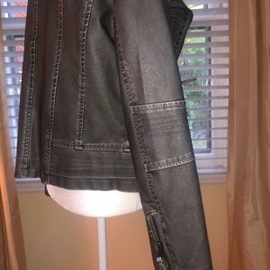 Maude | Jackets & Coats | Maude Faux Leather Moto Distressed Jacket In ...